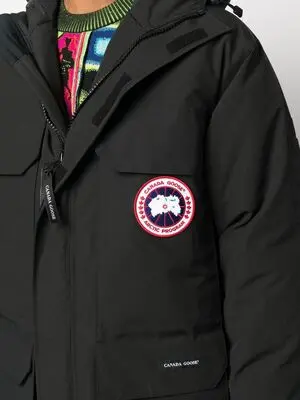 Canada Goose Logo-patch Hooded Down Jacket - Black