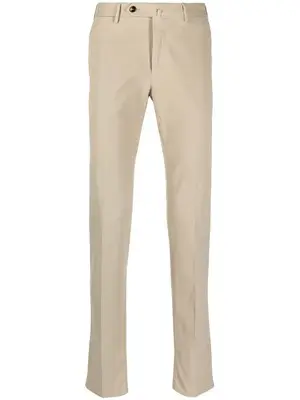 PT TORINO Mid-rise Tapered Chinos - Neutrals