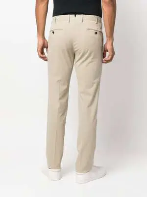 PT TORINO Mid-rise Tapered Chinos - Neutrals