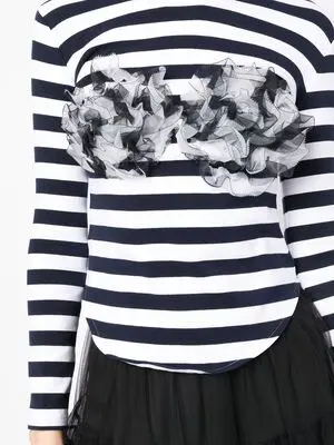 PUSHBUTTON Ruffle Striped Top