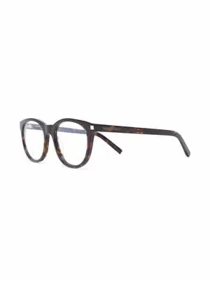 Saint Laurent Tortoise Shell Round Frame Glasses