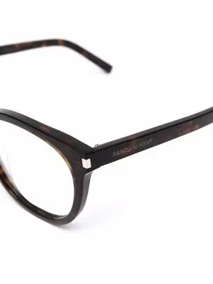 Saint Laurent Tortoise Shell Round Frame Glasses