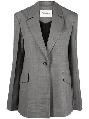 Nanushka Puppytooth Oversized Blazer - Black