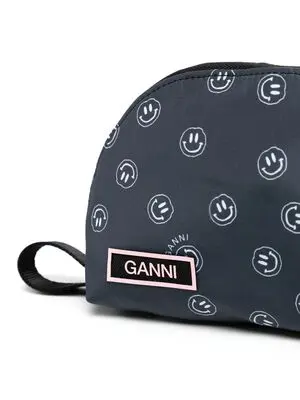 GANNI Smiley-print Makeup Bag