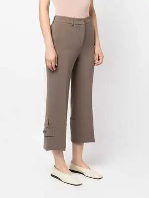 Alberto Biani Tailored Cropped Trousers - Brown