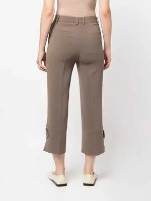 Alberto Biani Tailored Cropped Trousers - Brown