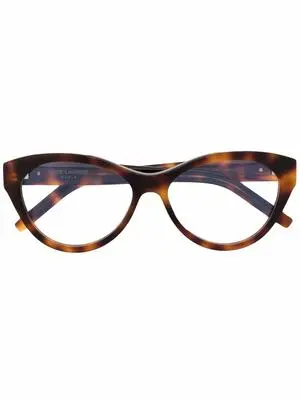 Saint Laurent Tortoiseshell Cat-eye Frame Glasses