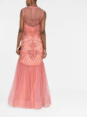 Alberta Ferretti Crystal-embellished Silk Blend Gown