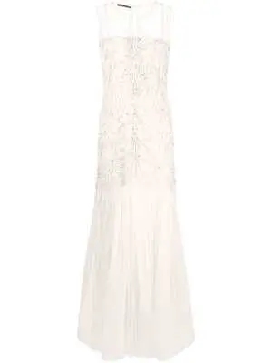 Alberta Ferretti Sheer-panel Evening Gown