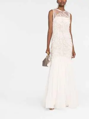 Alberta Ferretti Sheer-panel Evening Gown
