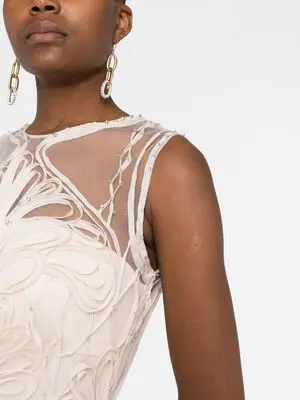 Alberta Ferretti Sheer-panel Evening Gown