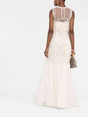 Alberta Ferretti Sheer-panel Evening Gown