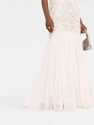 Alberta Ferretti Sheer-panel Evening Gown
