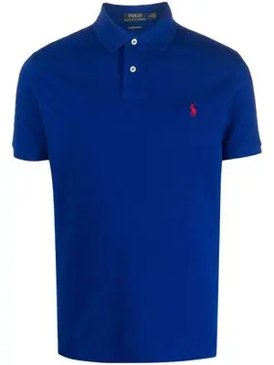 Polo Ralph Lauren Logo-embroidered Cotton Polo-shirt - Blue