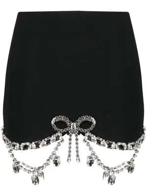 AREA Crystal-embellished Mini Skirt - Black