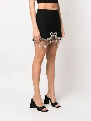 AREA Crystal-embellished Mini Skirt