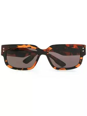 Gucci Square Tinted Sunglasses - Brown