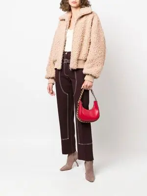 Stella McCartney Softly Textured Cropped Bomber Jacket