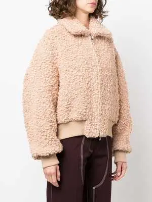 Stella McCartney Softly Textured Cropped Bomber Jacket