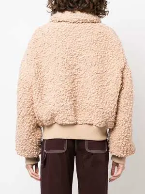 Stella McCartney Softly Textured Cropped Bomber Jacket