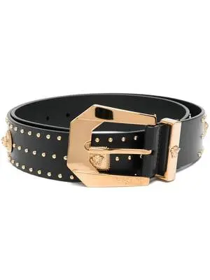Versace Medusa Heritage Studded Belt - Black