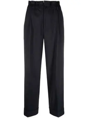 P.a.r.o.s.h Paperbag-waist Straight Leg Trousers - Blue