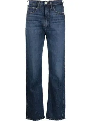 FRAME High-waisted Straight-leg Jeans - Blue