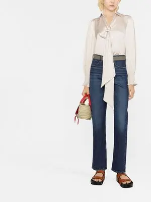 FRAME High-waisted Straight-leg Jeans - Blue