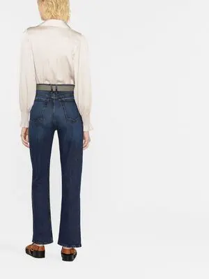 FRAME High-waisted Straight-leg Jeans - Blue