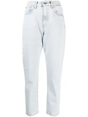 Off-White Cropped Straight-leg Jeans - Blue