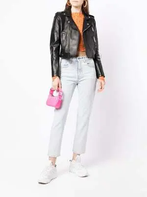 Off-White Cropped Straight-leg Jeans