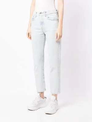 Off-White Cropped Straight-leg Jeans