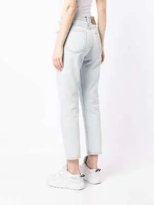 Off-White Cropped Straight-leg Jeans