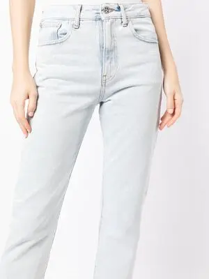 Off-White Cropped Straight-leg Jeans
