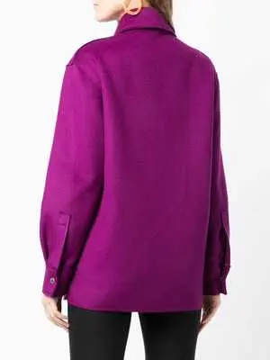 Off-White Logo-embroidered Shirt Jacket - Purple