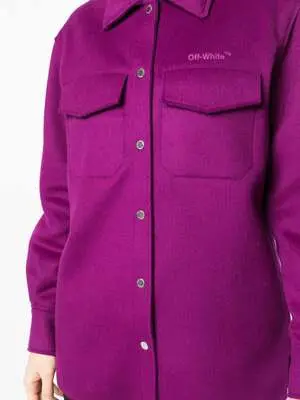 Off-White Logo-embroidered Shirt Jacket - Purple