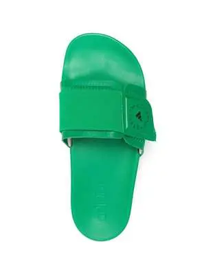 Adidas By Stella McCartney Logo Touch-strap Sliders - Green