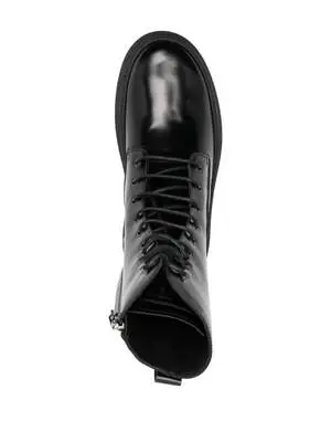 TOD'S Polished Lace-up Ankle Boots - Black