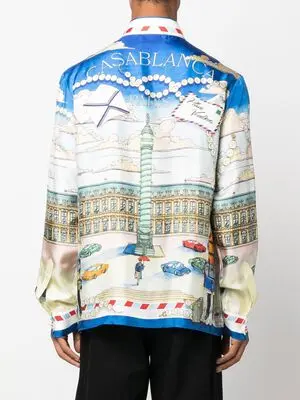 Casablanca Graphic-print Silk Shirt