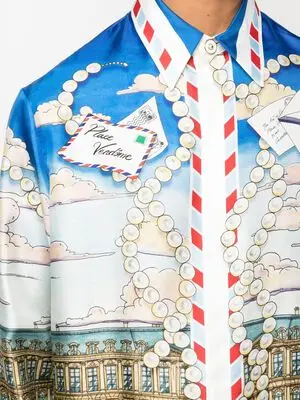 Casablanca Graphic-print Silk Shirt