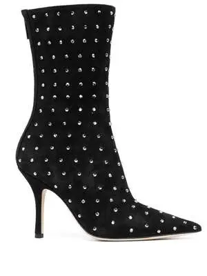 Paris Texas 100mm Crystal-embellished Boots - Black