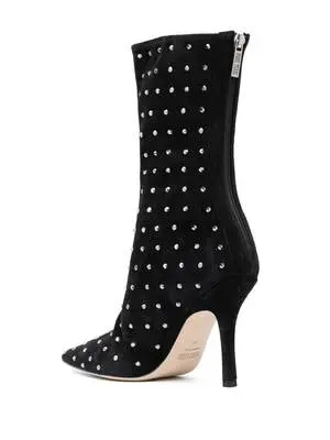 Paris Texas 100mm Crystal-embellished Boots - Black
