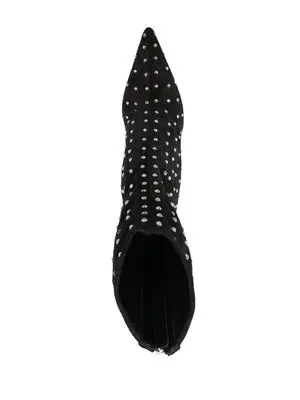 Paris Texas 100mm Crystal-embellished Boots - Black
