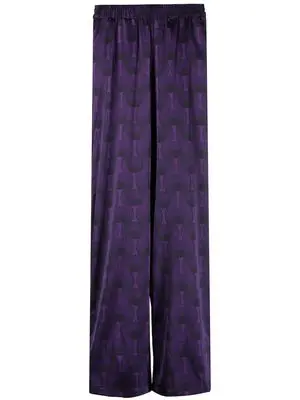 Ozwald Boateng Geometric-print Silk Trousers