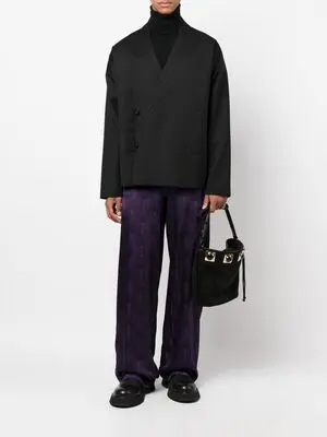 Ozwald Boateng Geometric-print Silk Trousers