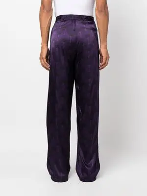 Ozwald Boateng Geometric-print Silk Trousers