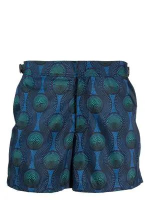 Ozwald Boateng Mosaic-print Swim Shorts - Blue