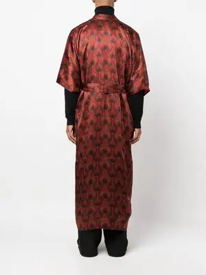 Ozwald Boateng Geometric-print Tie-waist Jacket - Red