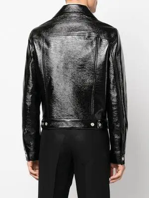 COURREGES Faux Leather Button-up Jacket - Black