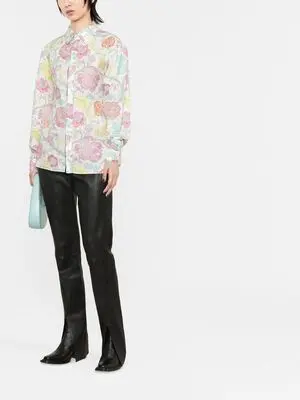 MARINE SERRE Floral Print Cotton Shirt